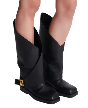 Balmain Flat Leather Boots