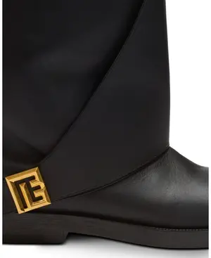 Balmain Flat Leather Boots