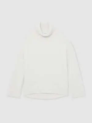 REISS Wool-cashmere Roll-neck Jumper - Cream