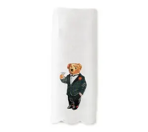 BY THE EDIT Scalloped Edge Kitchen Towel Bear Edition