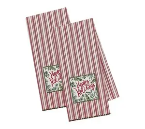DESIGN IMPORTS Set/2 Happy Holidays Embellished Kitchen Towels - One-color