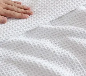 Eddie Bauer Solid Waffle White Cotton Full/quee N Blanket