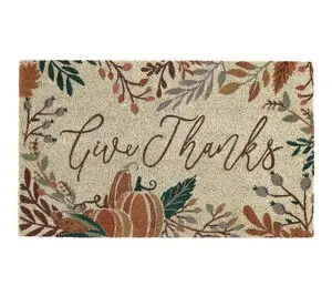 DESIGN IMPORTS Give Thanks Doormat - One-color