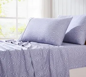 LUSH DECOR Retro Waves Sheet Set Violet 4-piece Twin, Twin-xl