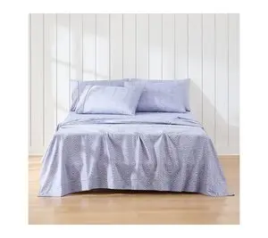 LUSH DECOR Retro Waves Sheet Set Violet 6-piece Set Full - One-color