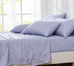 LUSH DECOR Retro Waves Sheet Set Violet 6-piece Set Full