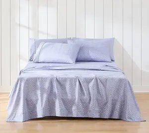 LUSH DECOR Retro Waves Sheet Set Violet 6-piece Set Queen - One-color