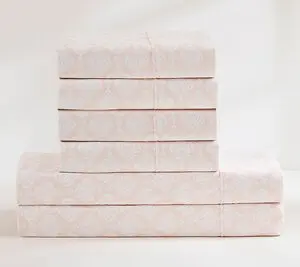 LUSH DECOR Romer Damask Sheet Set Peach 6-piece Set King