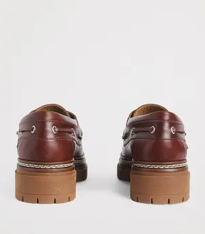 Max Mara Leather Heeled Boat Shoes