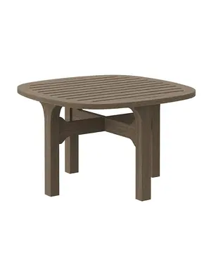 MODWAY Saratoga Square Outdoor Patio Teak Wood Side Table - Weathered Gray