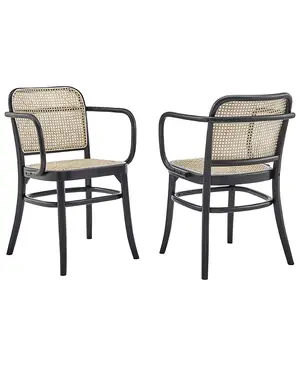 MODWAY Winona Wood Dining Chair, Set Of 2 - Black