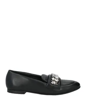 Casadei Leather Embellished Loafers - Black
