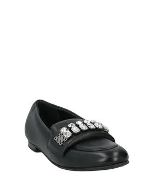 Casadei Leather Embellished Loafers - Black