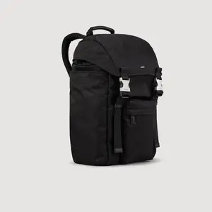 Sandro Recycled Leather Backpack - Black