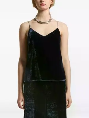 Peserico Crystal-embellished Velvet Top