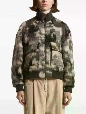 Peserico Camouflage Zip-up Jacket