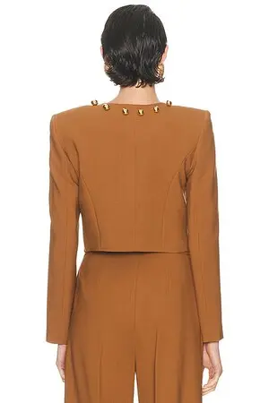 Carolina Herrera Collarless Cropped Jacket