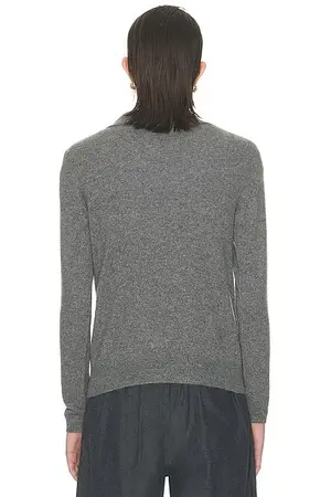 Enza Costa Knit Cashmere Polo Sweater - Thunder