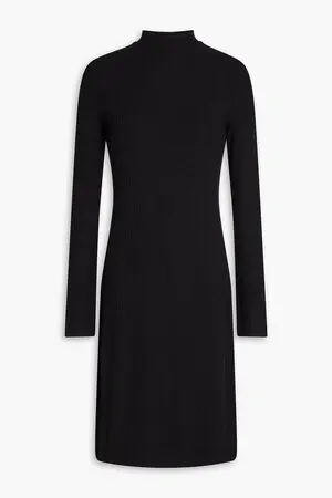 Vince Ribbed Knit Mini Dress - Black