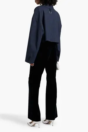 Theory Cotton-blend Velvet Wide-leg Pants
