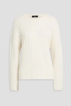 Theory Cable-knit Merino Wool-blend Sweater - Ivory