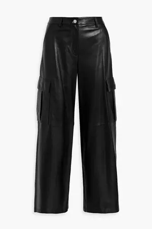 Theory Leather Wide-leg Pants