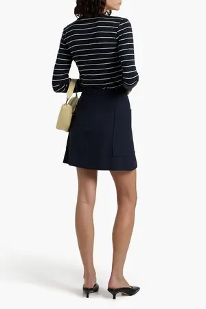 Vince Striped Cotton And Modal-blend Jersey Top - Navy