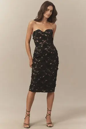 HELSI Lina Strapless Column Midi Dress - Black