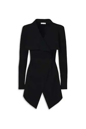 Scanlan Theodore Crepe Knit Drape Front Jacket - Black