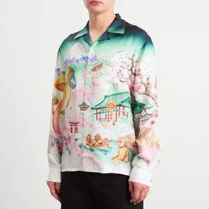 Casablanca Silk Twill Long Sleeve Shirt - Multi