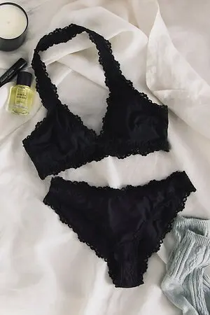 Free People Charlie Halter Bralette - Black