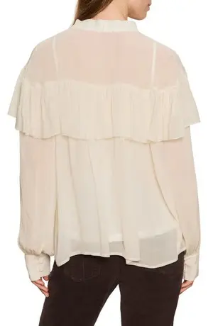 Sanctuary Ruffle Georgette Top - Vintage Ivory