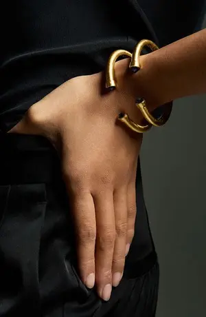 DEAN DAVIDSON Onyx Hinged Cuff Bracelet