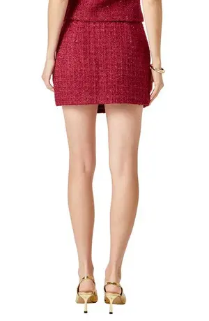 Endless Rose Tweed Faux Wrap Mini Skirt