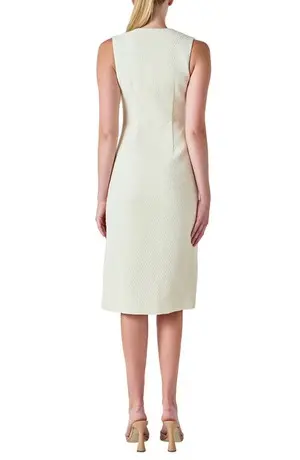 Endless Rose Sleeveless Tweed Midi Sheath Dress