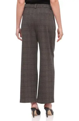 Bagatelle Pleated Plaid Crop Trousers