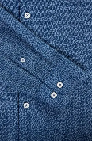 Bugatchi James Ooohcotton® Leaf Print Twill Button-up Shirt - Navy