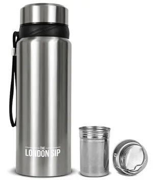 LONDON SIP Infuser Bottle 25oz - Metallic Silver