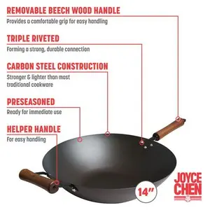 JOYCE CHEN Carbon Steel Preseasoned Wok