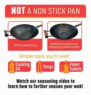 JOYCE CHEN Carbon Steel Preseasoned Wok