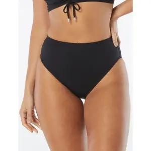 COCO REEF High Esteem High Leg High Waist Bikini Bottom - Cast-black