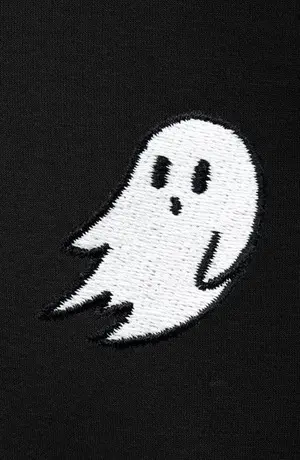 DALIX Ghost Cozy Lined Zip Up Hoodie - Black