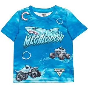 MONSTER JAM Graphic T-shirt - Blue Megalodon Water Theme