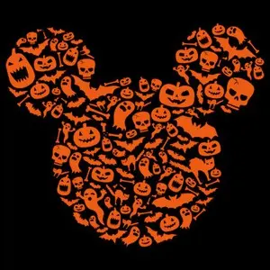 MICKEY & FRIENDS Halloween Silhouette T-shirt - Black