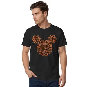 MICKEY & FRIENDS Halloween Silhouette T-shirt - Black