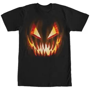 LOST GODS Halloween Evil Pumpkin Face Graphic T-shirt - Black