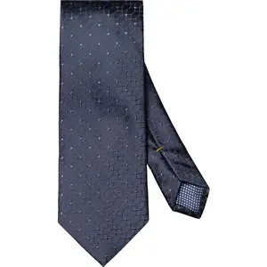 Eton Patterned Silk Jacquard Neck Tie - Navy