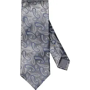 Eton Paisley Silk Jacquard Tie Dark Grey