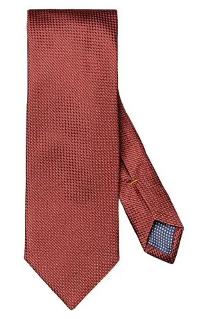 Eton Textured Solid Silk Neck Tie - Red