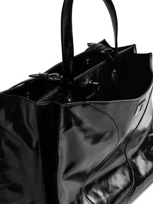 Zadig&Voltaire Jack Vintage Patent-leather Tote Bag - Black